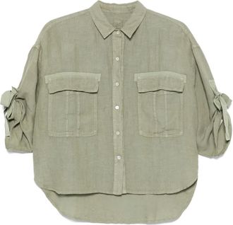 120% Lino Hemd aus Leinen - Grün