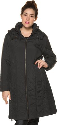 Ulla Popken Große Größen Damen Mantel mit Smok Schwarz (Schwarz 10), 46
