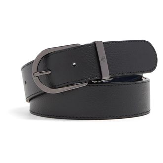 Piquadro Homme, Accessoires, Noir, Taille: ONE Size Ceinture r&eacute;versible en cuir avec boucle &agrave; ardillon