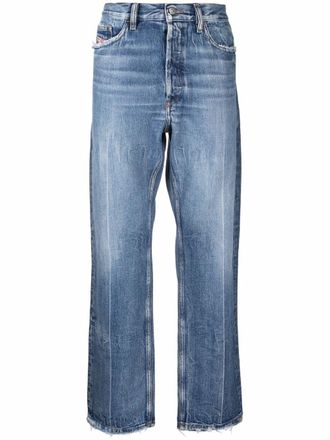 Diesel jean ample &agrave; effet l&eacute;g&egrave;rement d&eacute;lav&eacute; - Bleu