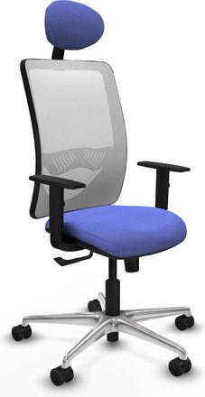 Piqueras y Crespo Call Center Stuhl Zulema mit 1D-Armlehnen, h&ouml;henverstellbarer Lendenwirbelst&uuml;tze und festem Kopfteil, ausgestattet mit Sincro 3 Positionen und Schneid