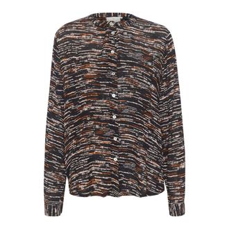 Kaffe Schwarzes Hemd mit Unregelm&auml;&szlig;igen Linien Top - - Blouses & Shirts - Damen - Mehrfarbig - XS