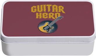 Fabulous Metallbox, Rot - Guitar Hero Gitarre Musik Rock - 11 x 18,5 x 5,5 cm - Aufbewahrungsbox, Schlüssel, Werkzeug, Brotdose, Zucker, Kekse