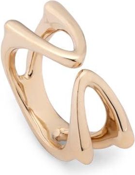 Uno De 50 Ring aus 18 Karat vergoldeter Metalllegierung mit offener Halbellipsenform