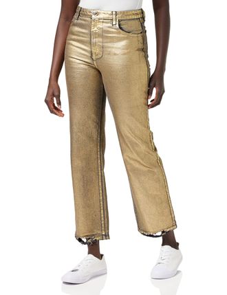 Pinko SVEVA 8 Straight PJ781 Denim B Jeans, ZH2_Schwarz/Gold, 26 Damen