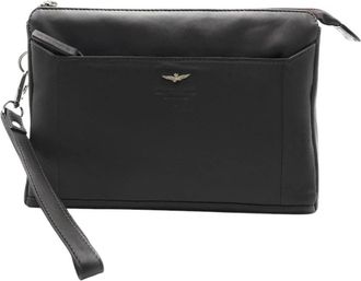 Aeronautica Homme, Sacs, Brun, Taille: ONE Size Pochette en cuir