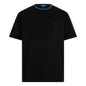 HUGO BOSS Homme, Tops, Noir, Taille: 2XL T-shirt en coton m&eacute;lang&eacute; &agrave; rayures
