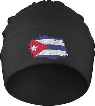 Generic Unisexe Bonnets De Ski Drapeau Cubain Dr&ocirc;le Bonnet &Agrave; Revers Doux Bonnet dhiver Chaud Bonnets Tricot&eacute; pour Cyclisme Quotidien Course