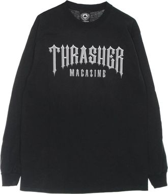 Thrasher Schwarzes Langarm-Logo-T-Shirt - - Tops - Herren - Schwarzk - M
