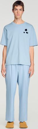 Sandro T-shirt en coton imprim&eacute; fleur