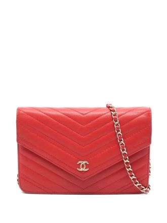 Chanel sac &agrave; bandouli&egrave;re &agrave; chevrons (2019) - Rouge