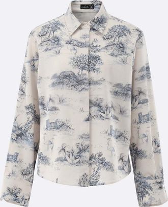van Laack Flanellbluse mit Print