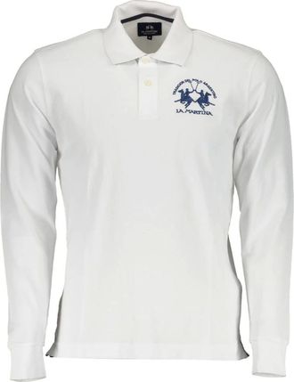 La Martina Homme, Tops, Blanc, Taille: 2XL Polo Manches Longues Blanc Homme
