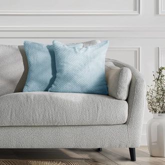 Decoking Henry 58350 Lot de 2 taies doreiller 45 x 45 cm en Microfibre avec Fermeture éclair et Polaire Bleu Clair