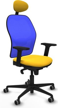 Piqueras y Crespo Call Center Jorquera Stuhl mit 2D-Armen, h&ouml;henverstellbarer Lendenwirbelst&uuml;tze und festem Kopfteil, ausgestattet mit 5 Positionen und eingespritztem S