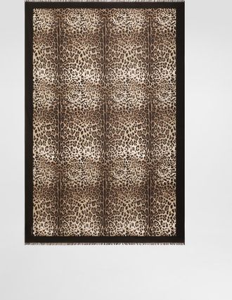 Dolce & Gabbana Pareo 110 X 190 Aus Baumwolle Leoprint - Frau Bademode Animalprint Onesize