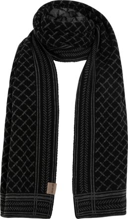 Knit Factory Dusk Schal - Strickschal f&uuml;r Damen und Herren - Bequemer Schal mit Wolle - Herbst- & Winterschal mit Karomuster - Hochwertige Qualit&auml;t - Schwarz/Anthr