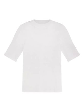 Brunello Cucinelli sweat &agrave; bords c&ocirc;tel&eacute;s avec encolure ras du cou - Blanc