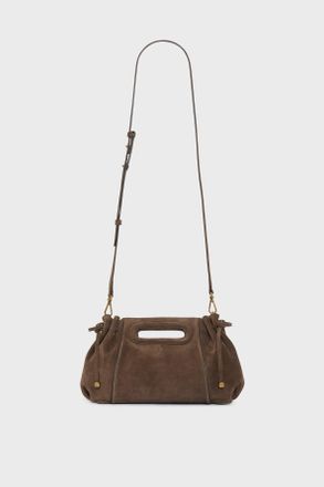 Gerard Darel Sac &agrave; main en cuir velours int&eacute;rieur m&eacute;tallis&eacute; - MINI DANY - Cacao
