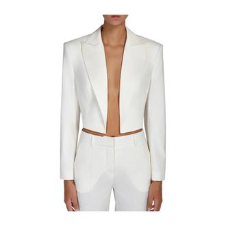 Doris S Wei&szlig;e Bolerojacke Eleganter Minimalistischer Stil - - Jackets - Damen - Wei&szlig; - L