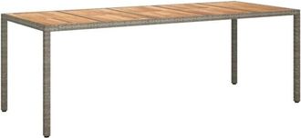 vidaXL Garten-E&szlig;tisch Grau 250 x 100 x 75 cm Poly Rattan Vidaxl