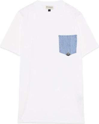 Roy Rogers Homme, Tops, Blanc, Taille: M T-shirt &agrave; poche en jersey