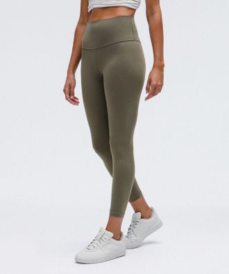 lululemon Align Hose mit hohem Bund f&uuml;r Frauen - 63,5 cm - Gr&ouml;&szlig;e 10 in Army Green