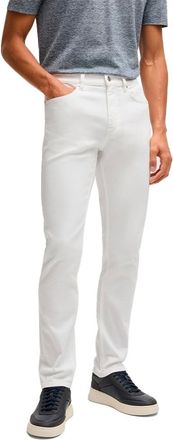 BOSS Herren H-Delaware Delaware Slim-Fit Jeans aus bequemem wei&szlig;em Stretch-Denim Wei&szlig; 34/32