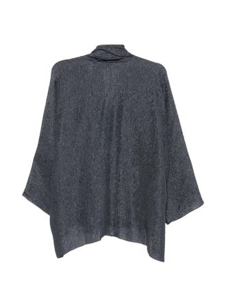 Cortana Crinkled Silk Overshirt - Navy