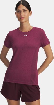 Under Armour Vanish Seamless Lockeres Kurzarm-Oberteil für Damen Fuchsia Dusk / dunkles Kastanienbraun / Weiß XL