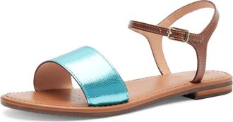 Geox Damen D Sozy S J Slide Sandal, Azure/Camel, 39.5 EU