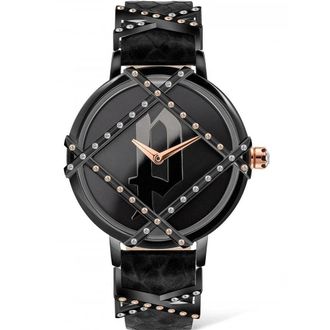 Police Stilvolle Lederuhr Rila - - Accessories - Herren - Schwarzk - ONE SIZE