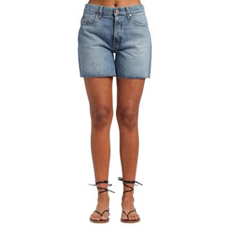 7 For All Mankind Femme, Shorts, Bleu, Taille: W25 Shorts Bermuda élégants avec Ourlet Brut