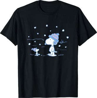 Peanuts Erdnüsse - Snoopy Woodstock Winter Snow T-Shirt