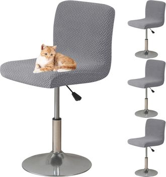 Generic Barhocker Bez&uuml;ge Kratzfest f&uuml;r Katzen Barhocker Schonbez&uuml;ge mit R&uuml;ckenlehne Sitzbez&uuml;ge f&uuml;r Kneipenst&uuml;hle 2er-Set 4er-Set f&uuml;r K&uuml;che Esszimmer Caf&eacute; (Dun