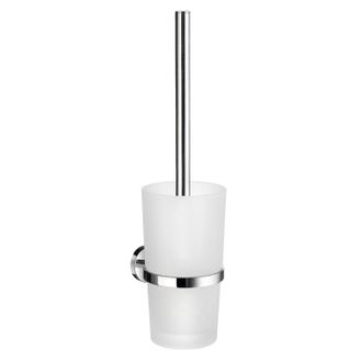 Smedbo Smedbo K11424 Toilet Brush Wallmount, Polished Chrome HK333 Home Glass Container, Silver, 10.8 x 11 x 41 cm