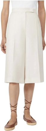 Max Mara Femme, Shorts, Beige, Taille: 36 FR Linen Bermuda Shorts