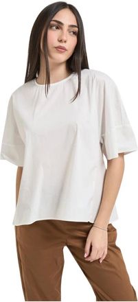 Liviana Conti Femme, Blouses et Chemises, Blanc, Taille: 40 FR T-shirt Col Rond