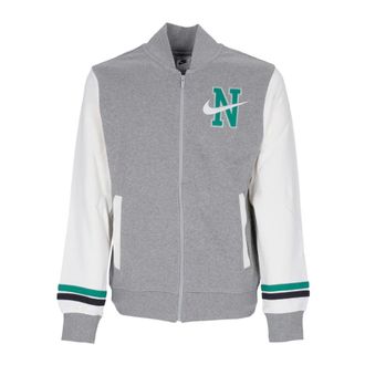Nike Retro Fleece Varsity Jacke Sportbekleidung - - Sport - Herren - Grau - XL