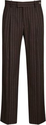 Dr&ocirc;le de Monsieur Pantalon Pinstripes ray&eacute; en laine m&eacute;lang&eacute;