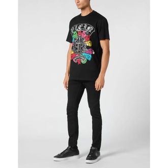 Philipp Plein Homme, Tops, Noir, Taille: L T-shirt Col Rond MC
