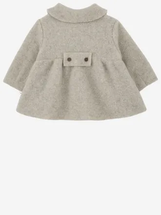1+ in the family Girls Wool Blend Coat For Children Light Grey Recycled