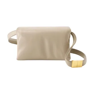 Marni Womens Hobo Small Prisma Leather Beige Calfskin Shoulder-hobo-bags
