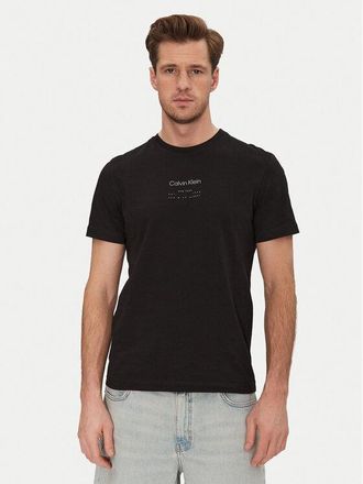 Calvin Klein T-Shirt Editorial Logo K10K114172 Schwarz Regular Fit