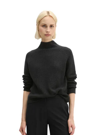 Marc O'Polo Strickpullover MARC OPOLO aus Organic Cotton, Damen, Gr. XXL, schwarz (coal grau melange), Obermaterial: 100% Baumwolle, unifarben, Pullover Strickpul