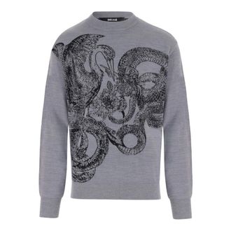 Just Cavalli Bedruckter Pullover aus Wollmischung - - Knitwear - Herren - Grau - XL