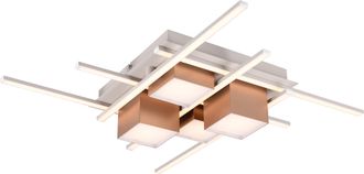 Trio Leuchten LED Deckenleuchte Roger 647810407, Metall Coffe Warm grey, inkl. 35 Watt LED, Fernbedienung, Dimmbar, Lichtfarbe einstellbar, Nachtlicht