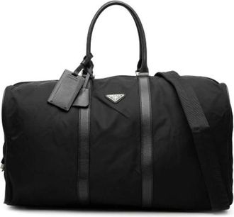 Prada unisex, Pre-owned, Noir, Taille: ONE Size Sac Week-end en Cuir Pre-owned