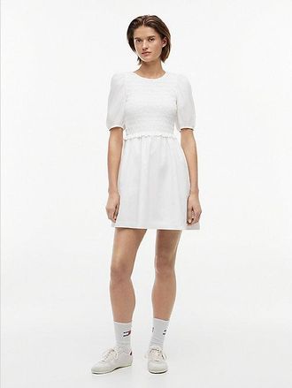 Tommy Hilfiger Robe courte slim en popeline &agrave; nouer dans le dos