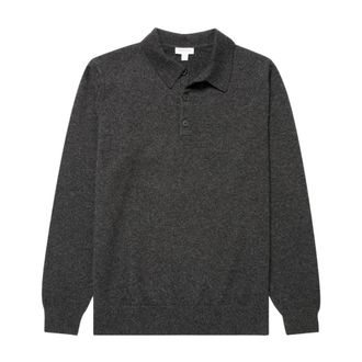 Sunspel Kaschmir-Polohemd - - Knitwear - Herren - Grau - L